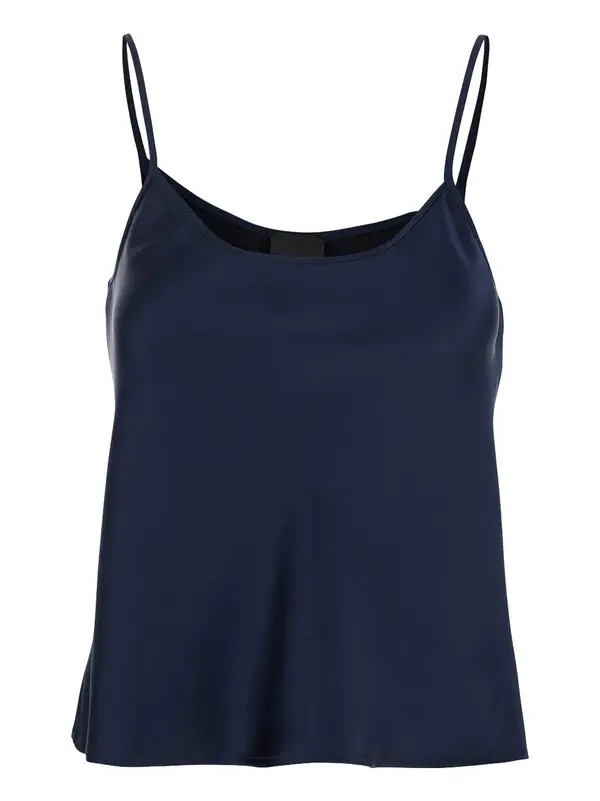 LEPLAIN Blue Top With Spaghetti Straps In Satin - Multicolor