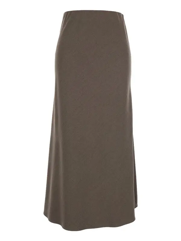 LEPLAIN Beige Long Skirt With Side Hook And Loop Closure In Fabric - Multicolor