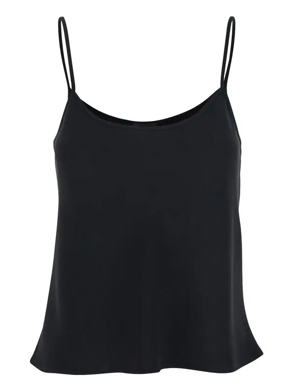 LEPLAIN Black Top With Spaghetti Straps In Satin - Multicolor