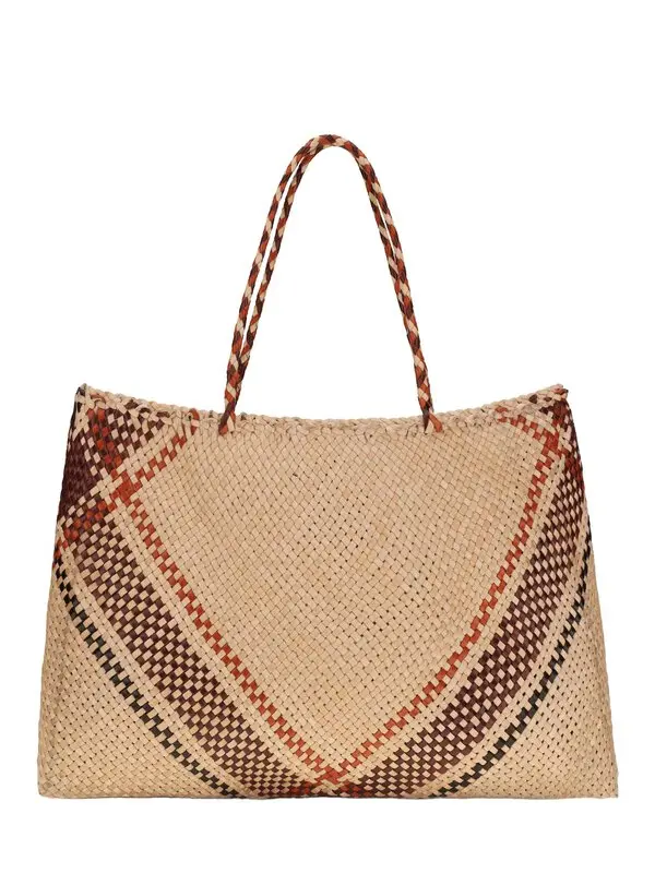 Dragon Diffusion Handwoven Leather Tote Bag - Cream