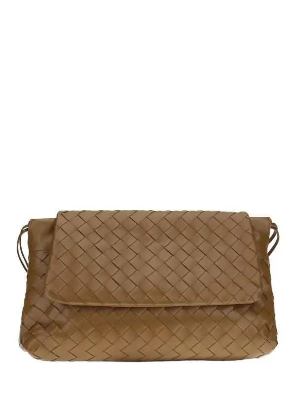 Bottega Veneta Intrecciato Shoulder Bag - Brown