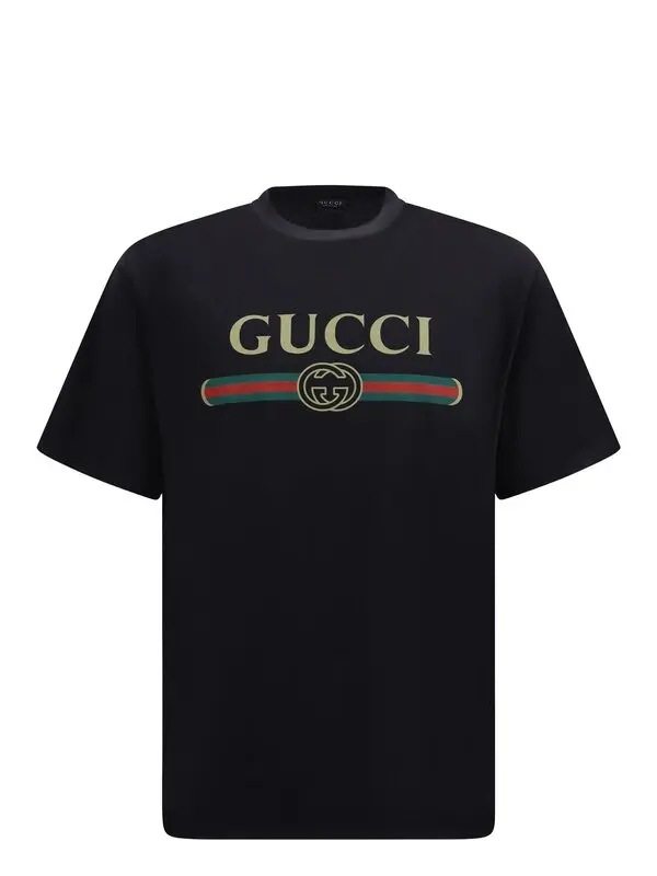 Gucci Printed Silk-blend Jersey T-shirt - Black