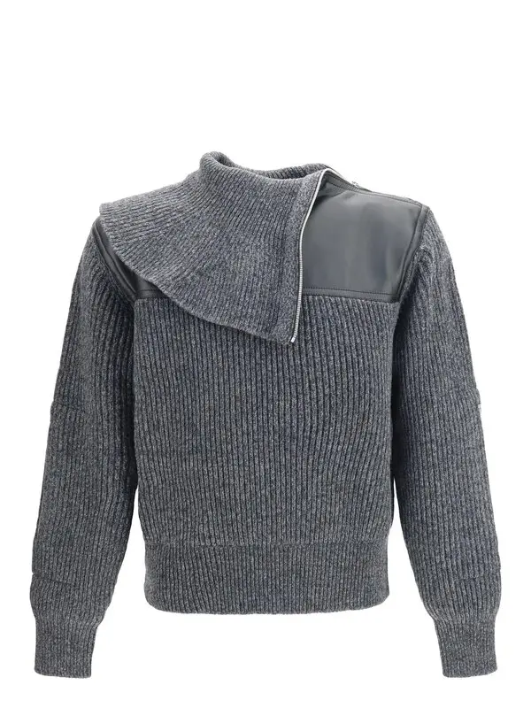 Bottega Veneta Ribbed Wool Sweater - Gray