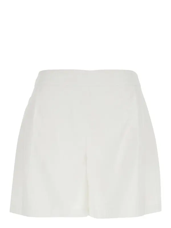 LEPLAIN Shorts With Semi-elasticated Waist And Side Closure In Cotton Blend - White