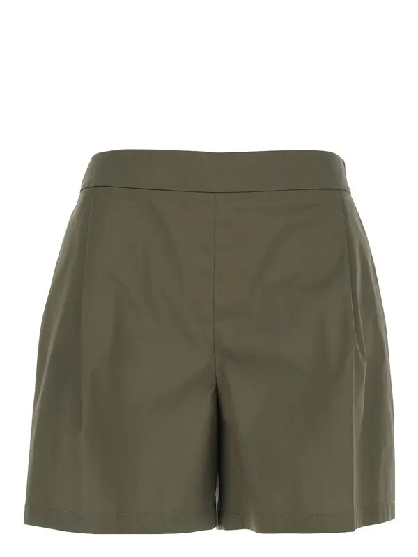 LEPLAIN Shorts With Semi-elasticated Waist And Side Closure In Cotton Blend - Green