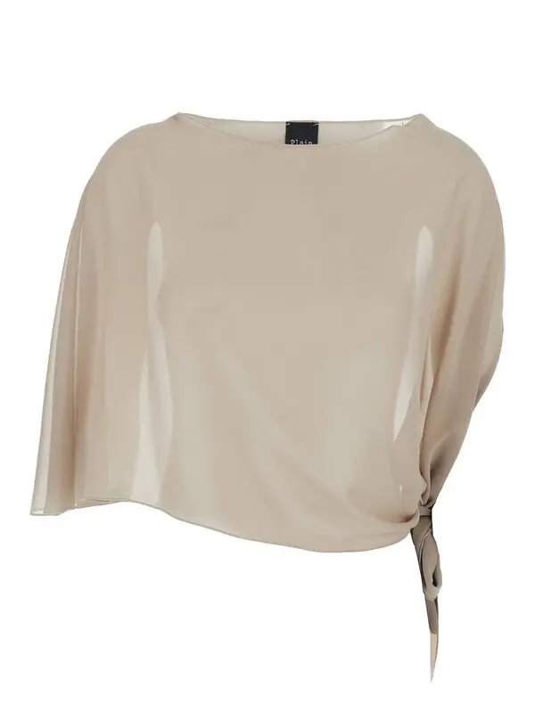 LEPLAIN Beige Stole With Side Knot In Tech Fabric - Cream