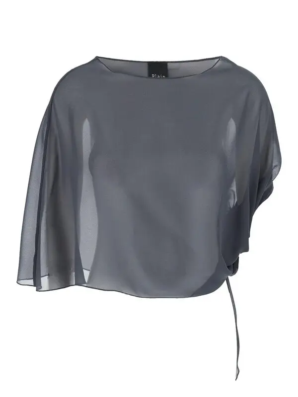 LEPLAIN Grey Stole With Side Knot In Tech Fabric - Gray