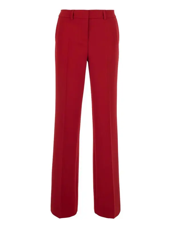 LEPLAIN Red High-waisted Pants With Two Welt Pockets On The Back In Fabric For - Multicolor