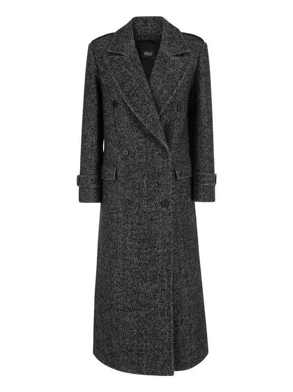LEPLAIN Black Oversized Coat With Double-breasted Closure In Fabric For - Multicolor