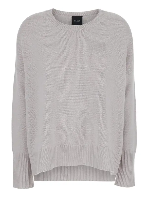 LEPLAIN Grey Oversized Crewneck Sweater In Cashmere - Gray