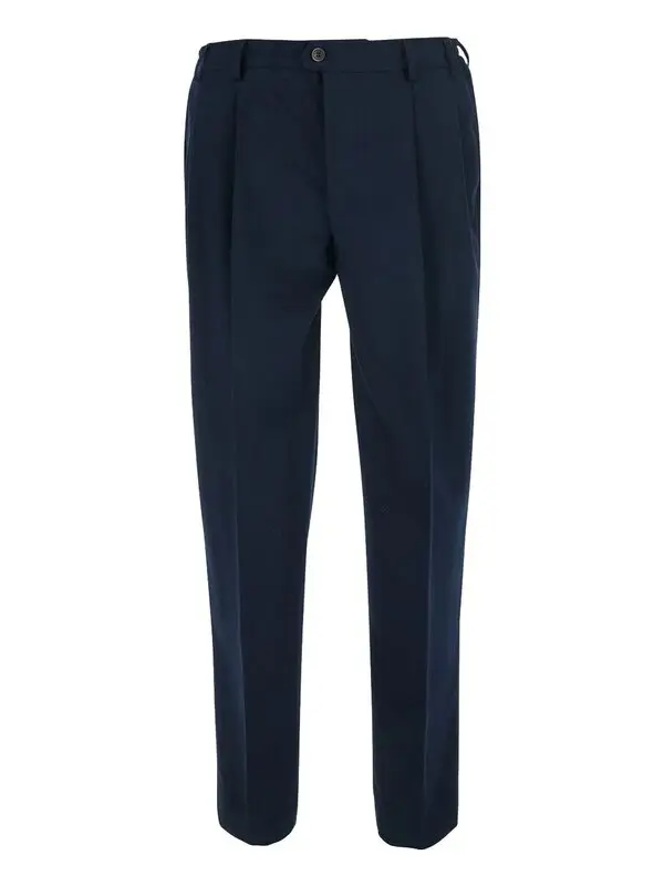 LEPLAIN Blue Pants With Front Pleats And Belt Loops In Fabric For - Multicolor