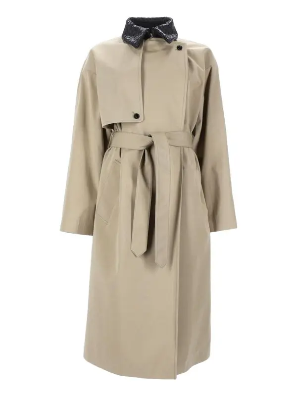 Bottega Veneta Trench In Cotone - Cream
