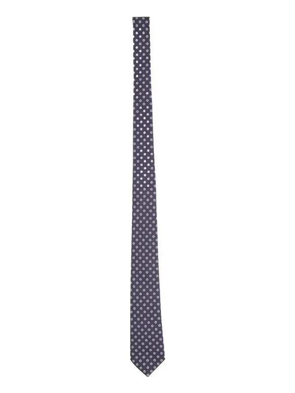 Saint Laurent Cravatta In Jacquard Di Seta - Blue