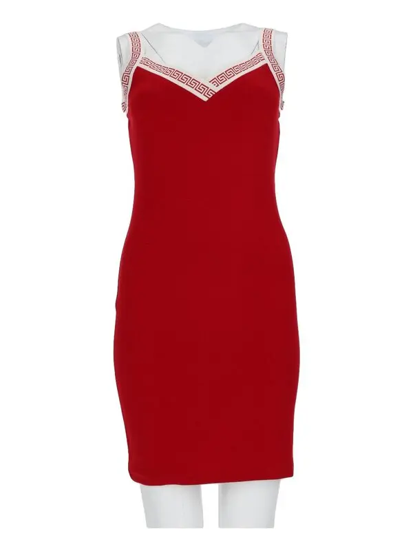 Versace Abito Con Motivo Jacquard - Red