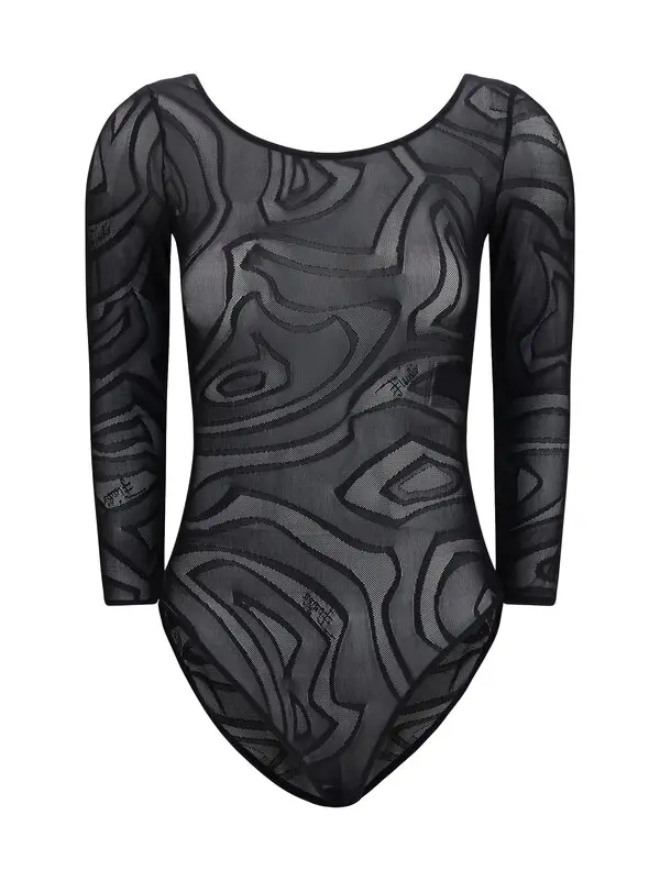 Emilio Pucci Jacquard Velvet Bodysuit - Black