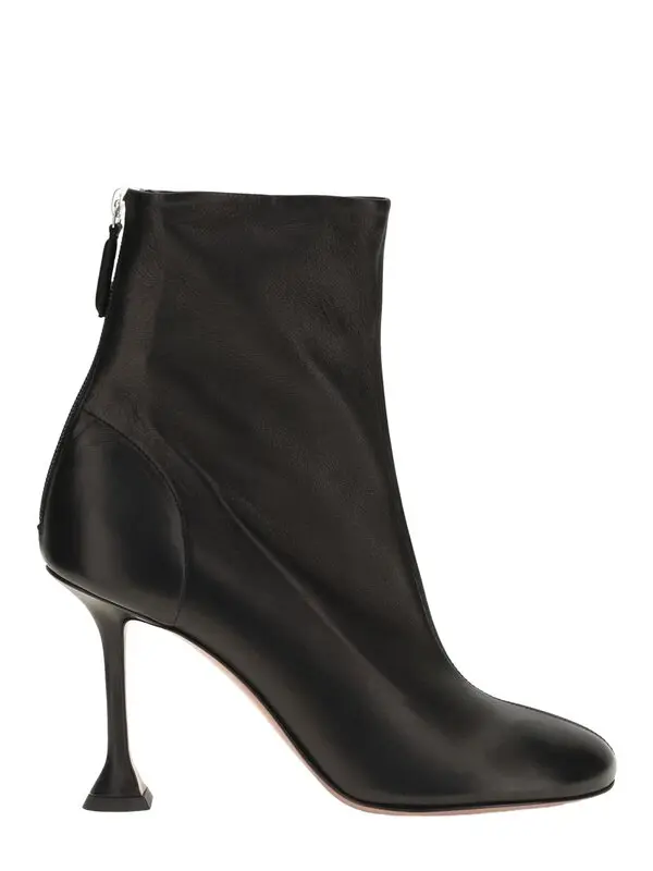 Amina Muaddi Iris Nappa Booties - Black