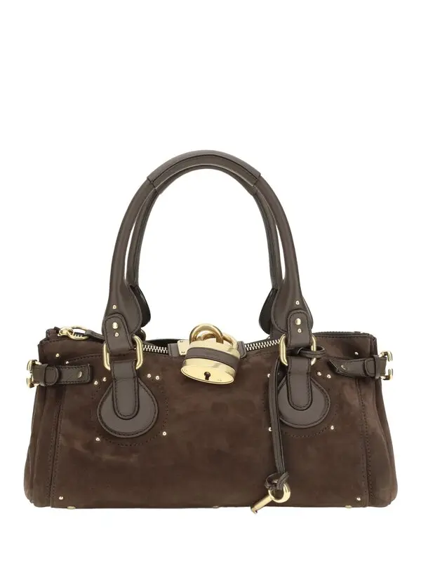 Chloé Paddington Suede Handbag - Brown