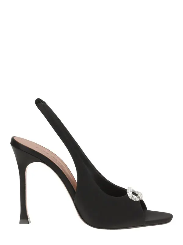 Amina Muaddi Mini Camelia Slingback Sandals - Black