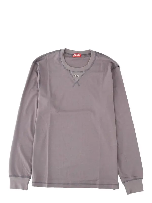 DIESEL® T-shirt Oval D A Manica Lunga - Gray