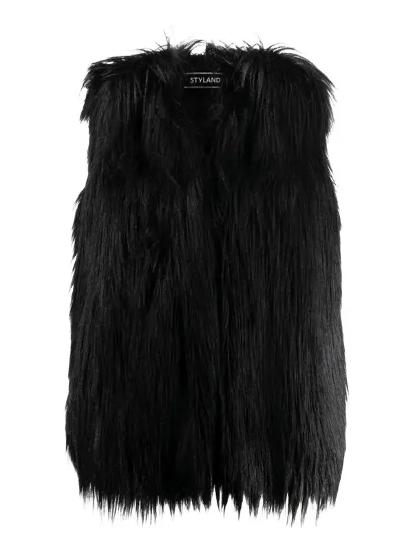 STYLAND Faux-fur Gilet - Black