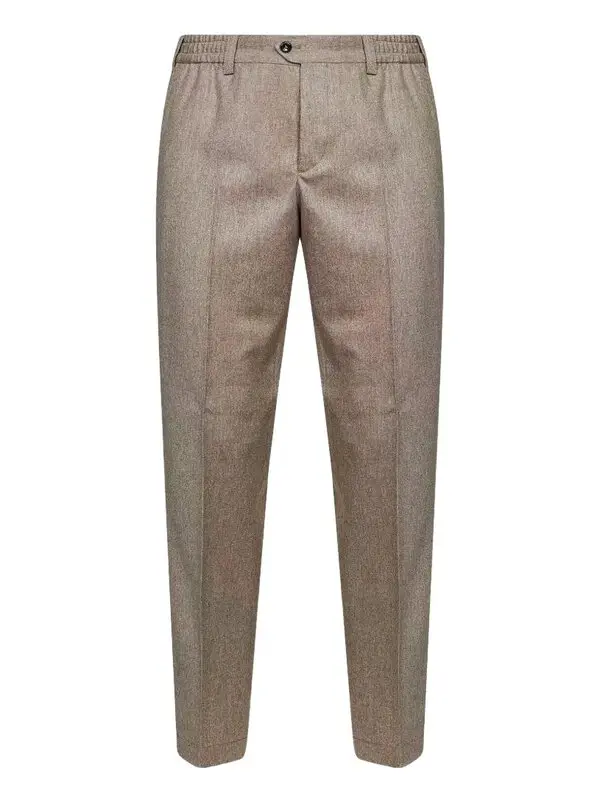 PT TORINO Elasticated-waistband Tailored Trousers - Neutrals