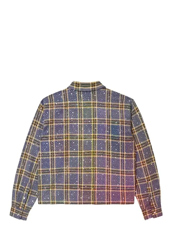 VALE FOREVER Crystal-embellished Checked Shirt - Blue