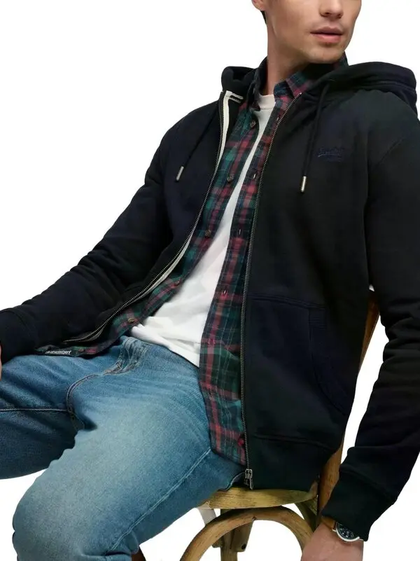 Superdry Essential Logo Zip-up Hoodie - Blue