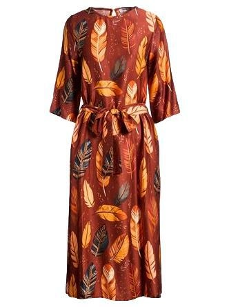 CONNOR & BLAKE Midi Dress Brick Size Viscose - Red