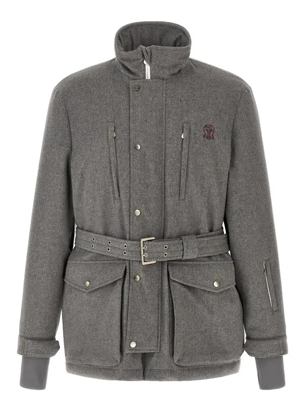 Brunello Cucinelli Long-sleeved Padded Jacket - Gray