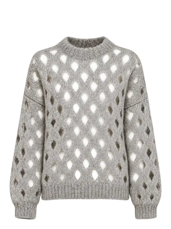Brunello Cucinelli Long-sleeved Knit Top - Gray