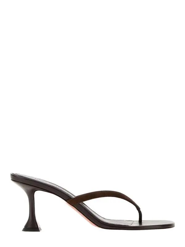 Amina Muaddi Thong-style High-heeled Sandals - Coffee
