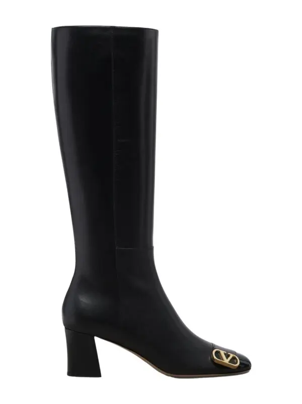 Valentino Garavani Logo-embellished Tall Boots - Black