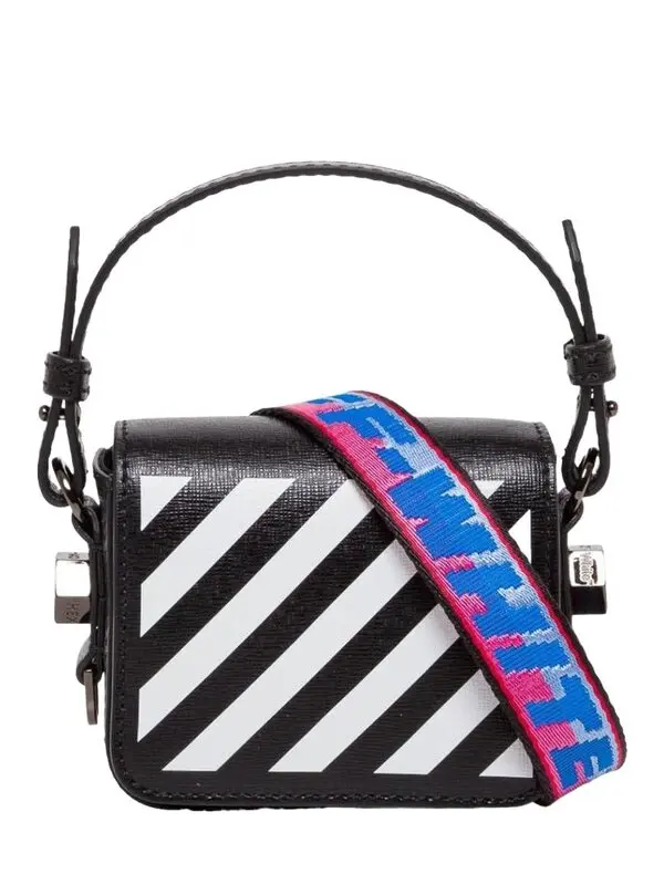 Off-White Diagonal Baby Flap Bag - Black