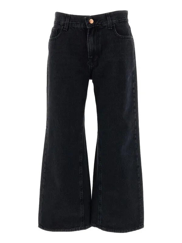 3x1 Jeans Aime Cropped Wide-leg Jeans - Nero