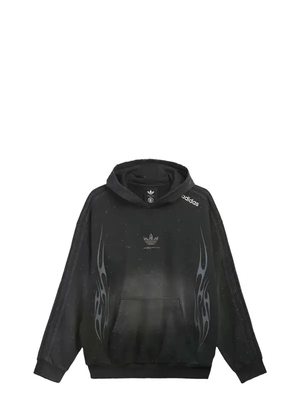 HELLSTAR X Adidas Graphic-print Fleece Hoodie - Black