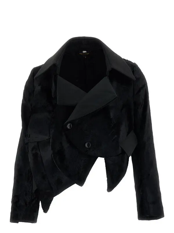 Comme Des Garçons Giacca Sculpture Corta Asimmetrica - Nero