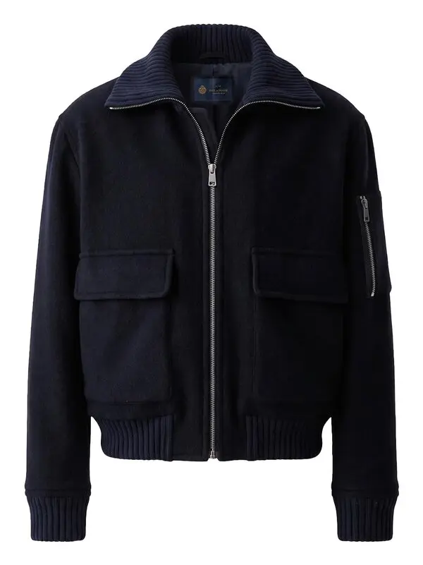 Paul & Shark Wool And Cashmere Bomber - Blue