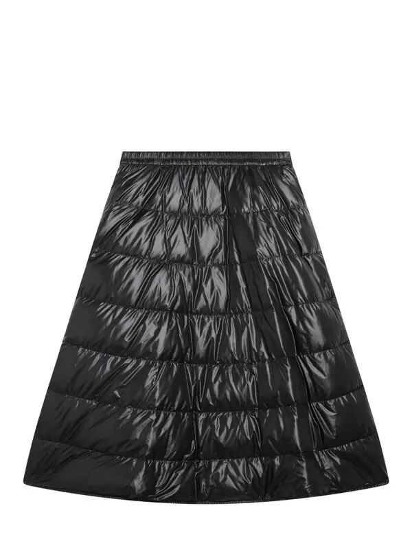 Moncler Quilted Padded Midi Skirt - Black