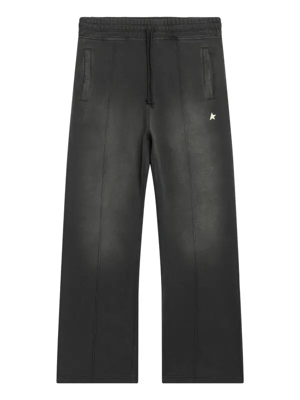 GOLDEN GOOSE Faded Grey Cotton Jogging Trousers - Black