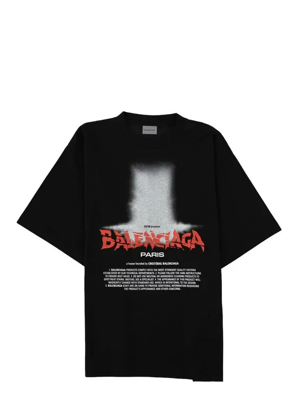 Balenciaga T-shirt Con Stampa - Black