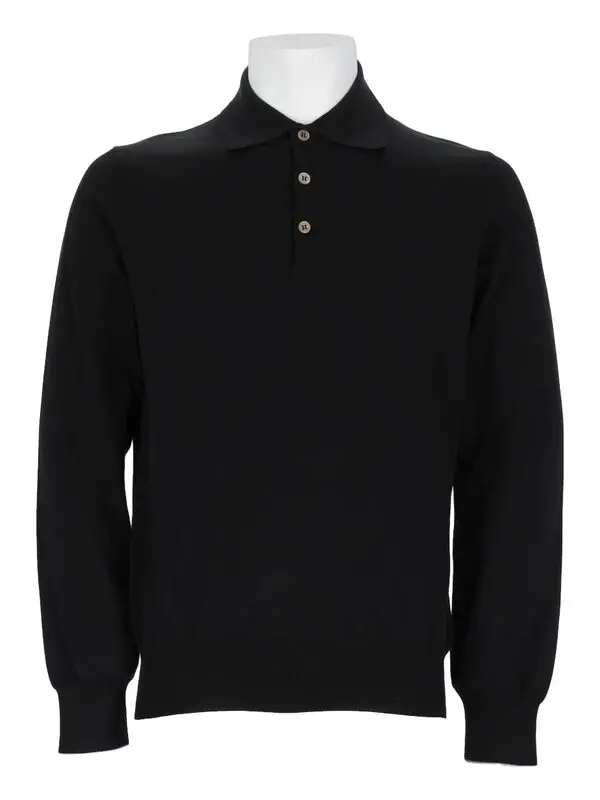 Brunello Cucinelli Polo In Maglia Di Cotone - Black