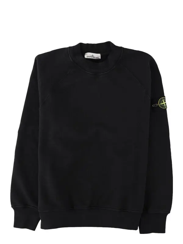 Stone Island Felpa Con Patch Logo - Blue