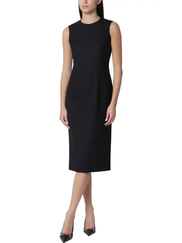 Tagliatore Viola Midi Dress In Wool Blend - Black
