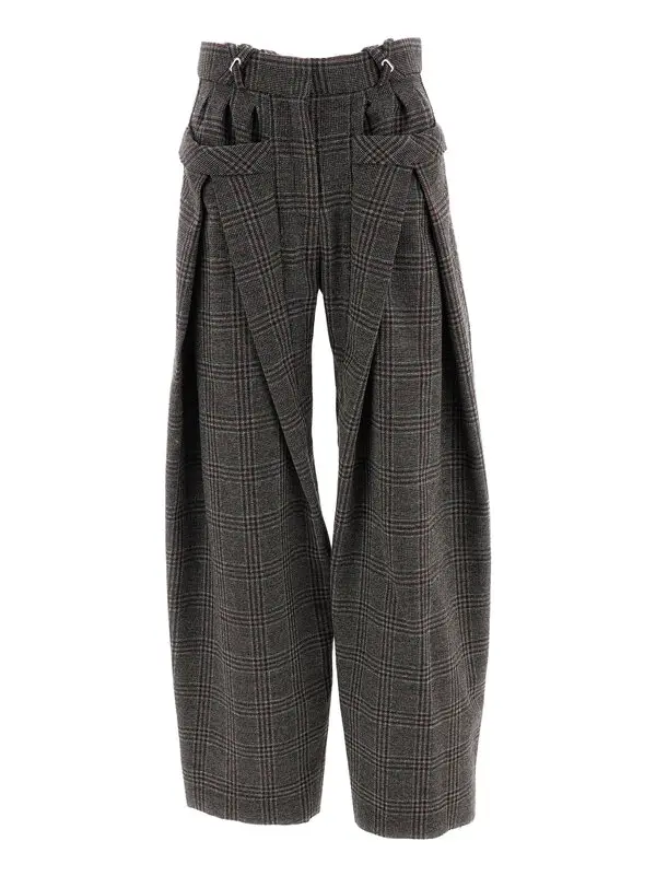 Rabanne Pantaloni Sartoriali In Lana Tartan - Multicolore