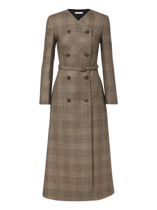 EMILIA WICKSTEAD Gilliane Houndstooth Wool-blend Blazer Dress - Brown
