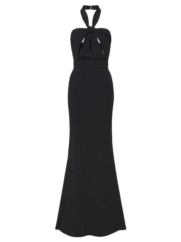 Elie Saab Crêpe Halterneck Gown - Black