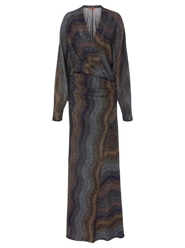 Missoni Draped Printed Lamé Gown - Multicoloured