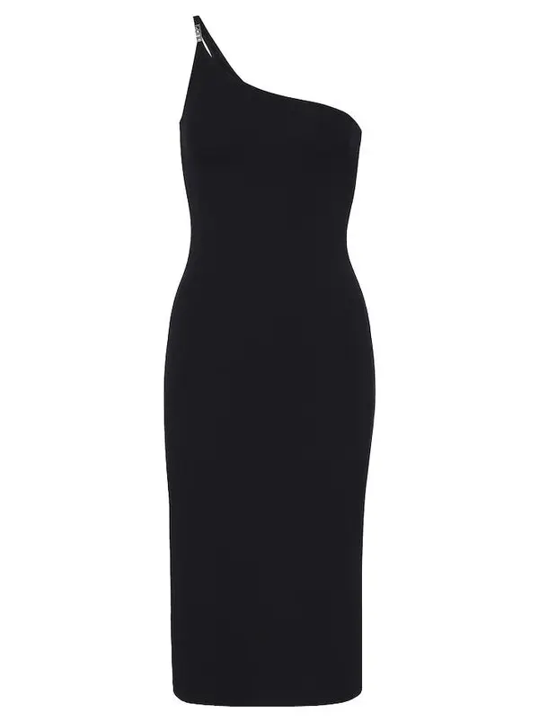 Gucci One-shoulder Crêpe Jersey Midi Dress - Black