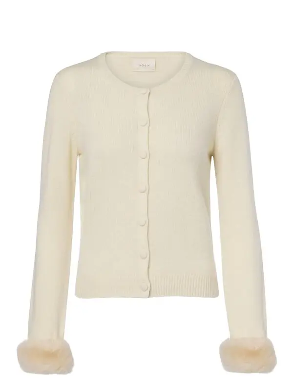 DÔEN Clara Cashmere Cardigan - White