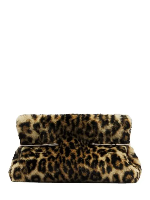 Givenchy Pinch Soft Leopard-print Clutch - Beige